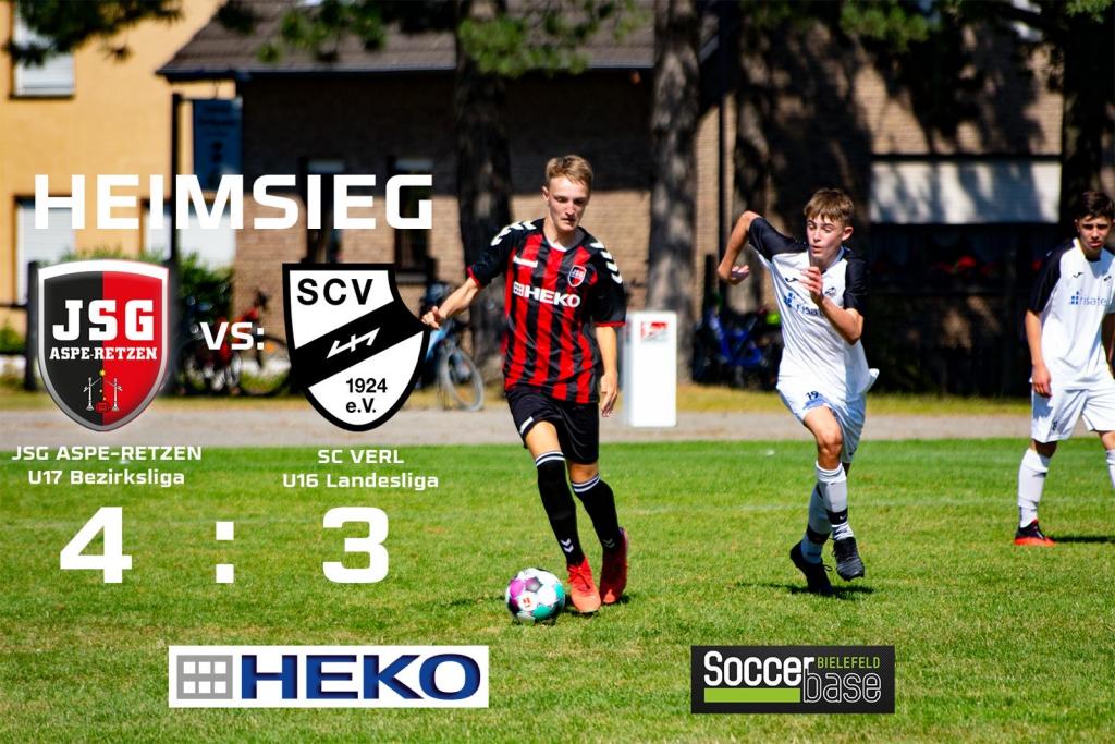 U17 siegt 4:3 in Hitzeschlacht gegen SC Verl – SV Werl-Aspe
